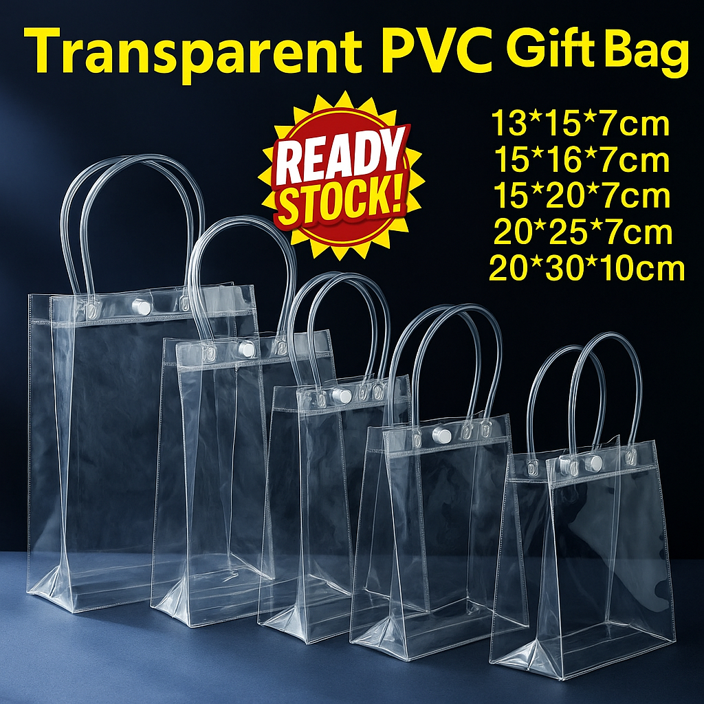 Transparent PVC Gift Bags Tote Packaging Bags Doorgift Bag Gift Bag PVC ...