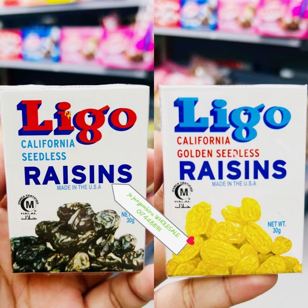 30G* LIGO CALIFORNIA GOLDEN SEEDLESS RAISINS / KISMIS HALAL | Shopee ...