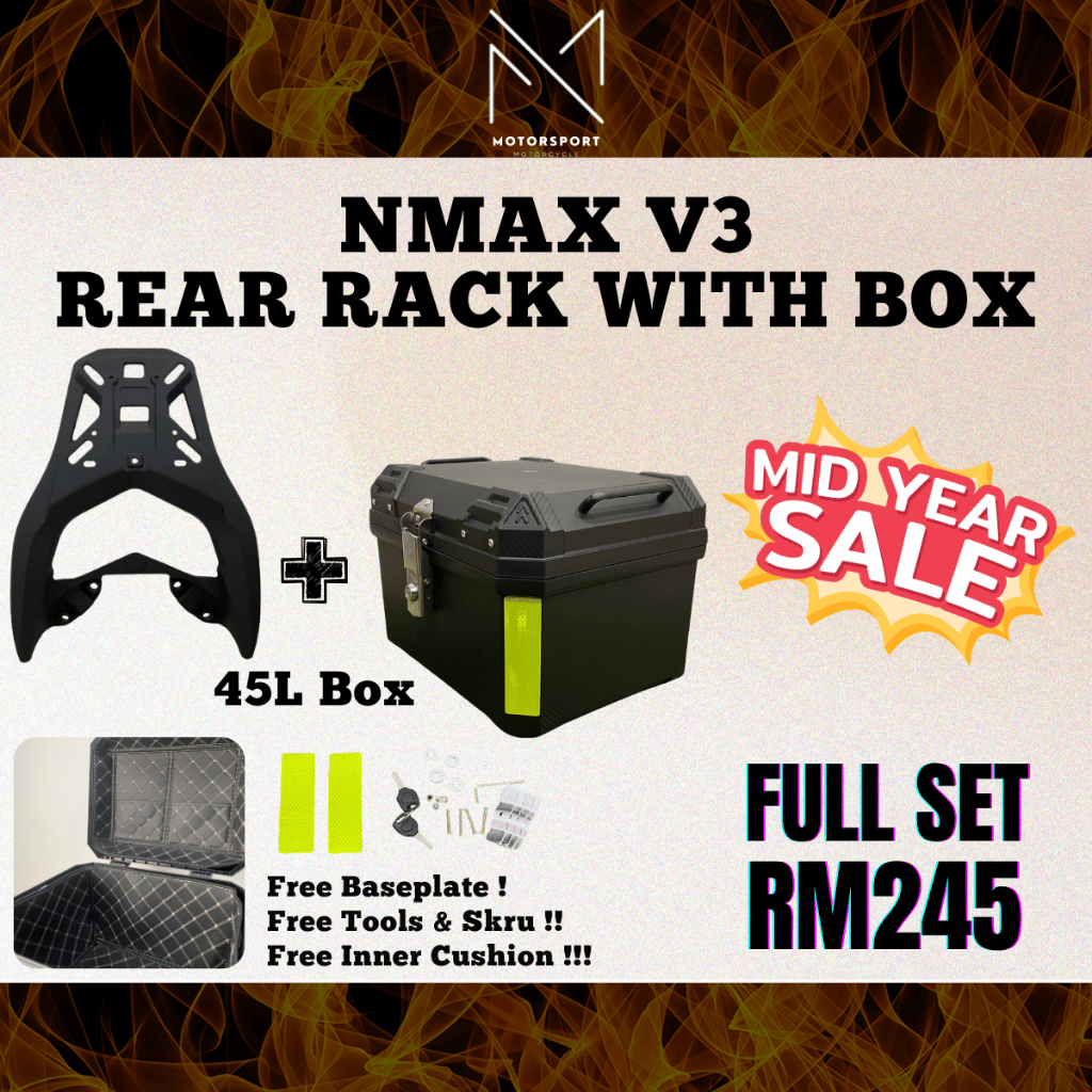 YAMAHA NMAX V3 New Rear Rack Box Motor Tailstock Spoiler Monorack With ...