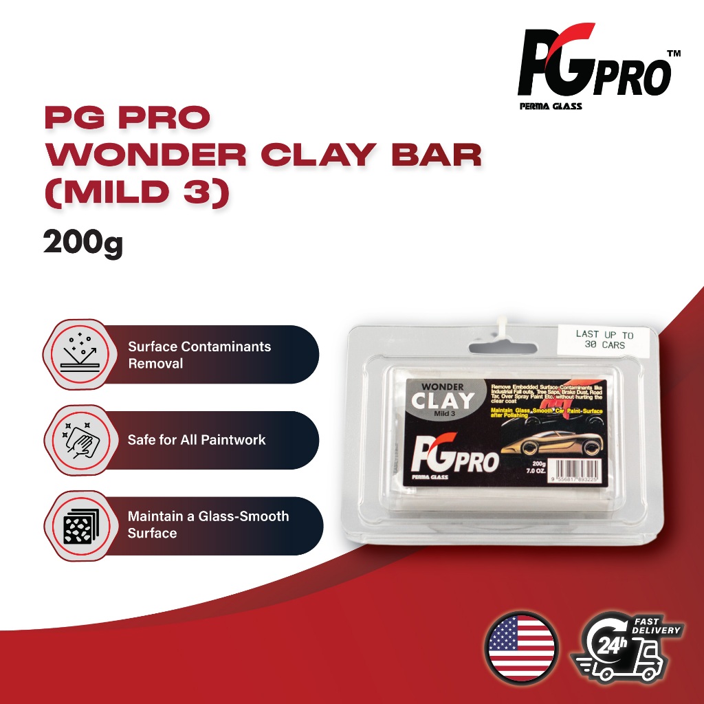 PG Pro Wonder Clay Bar (Mild 3) (200g) | Car Paint Decontamination ...