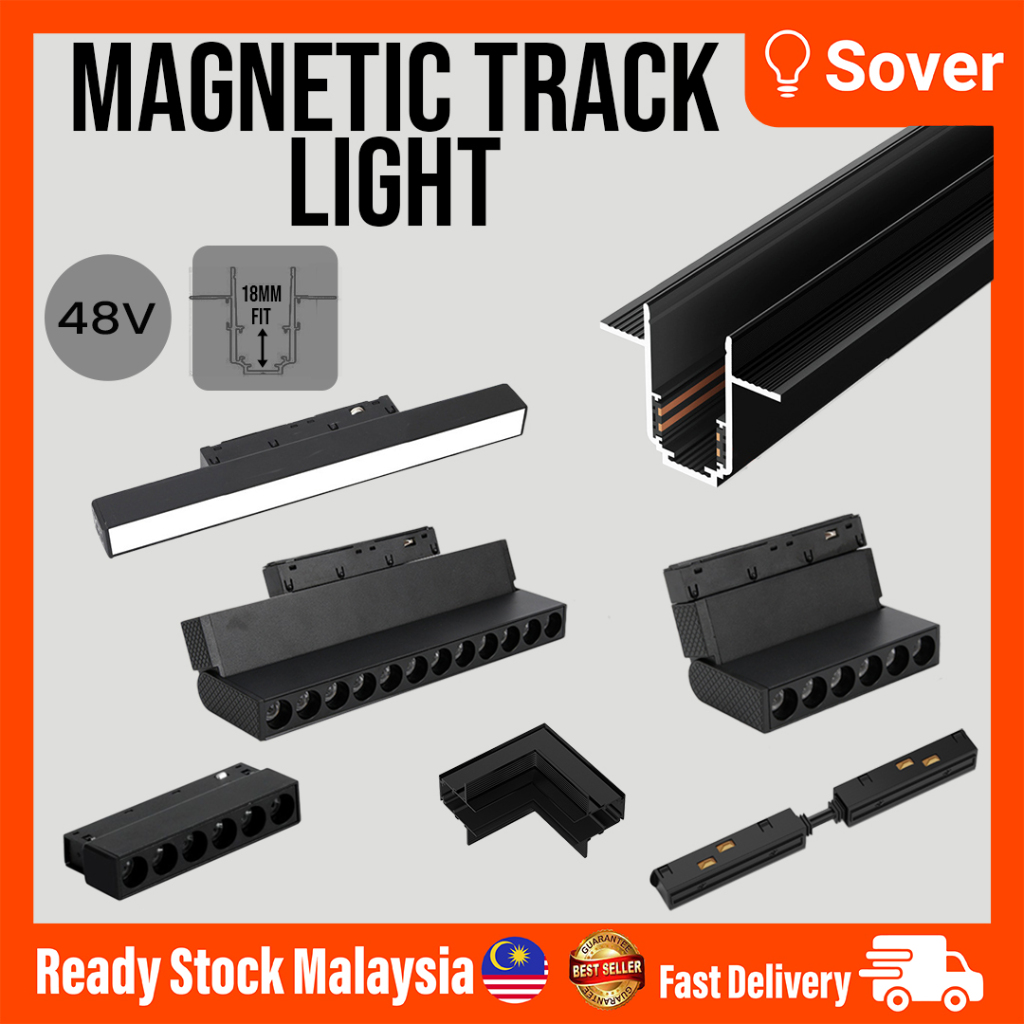 LED Magnetic Track Light Modern Linear Grille Adjustable Fold Spotlight ...
