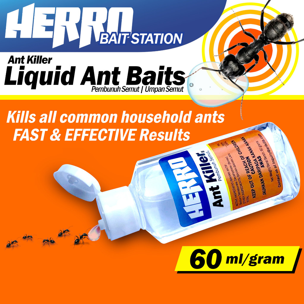 HERRO Liquid Ant Baits 60g Anti Ant Killer Bait Ubat Semut Berkesan ...