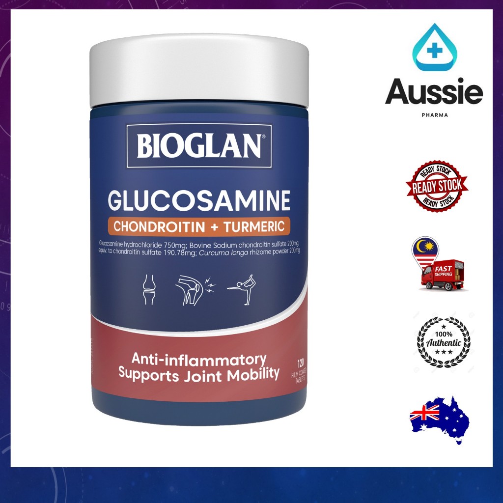 BIOGLAN Glucosamine + Chondroitin + Turmeric (120 Tablets) | Shopee ...