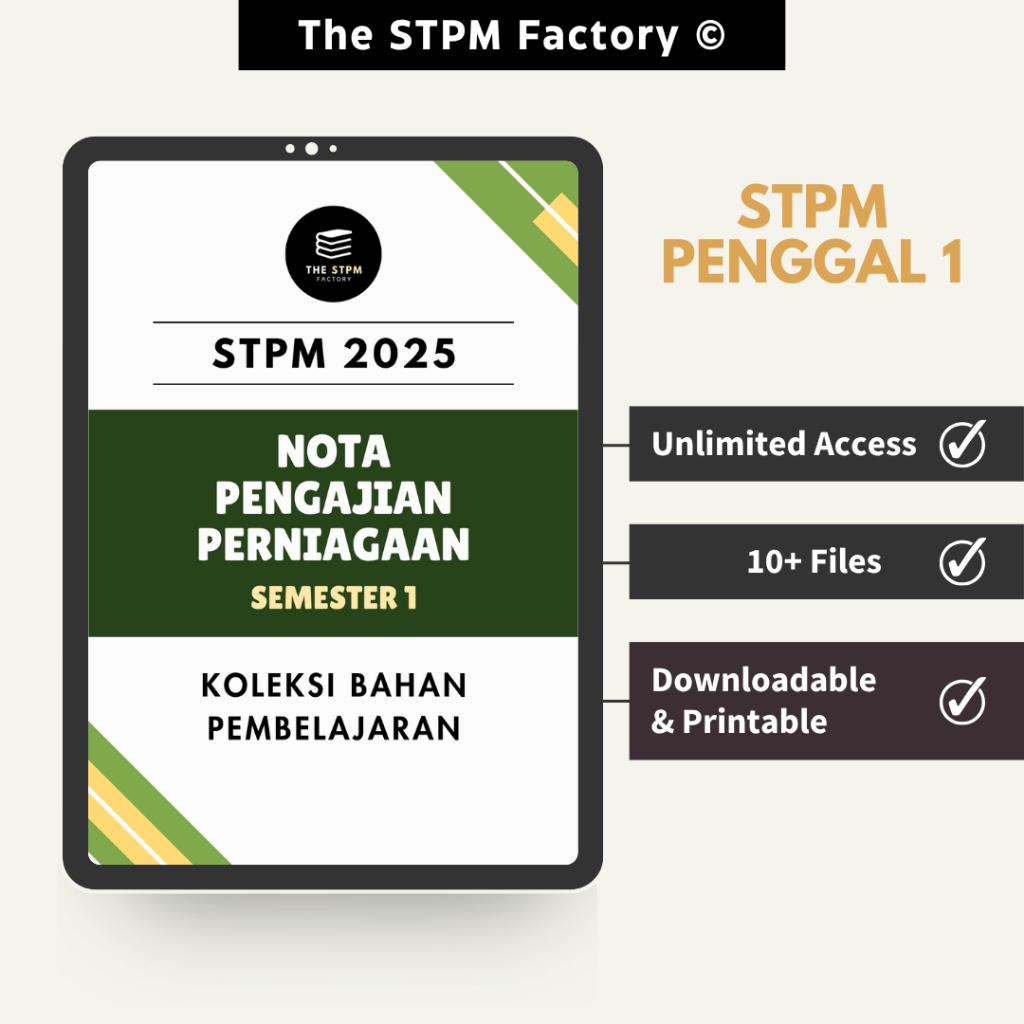 STPM 2025 | Nota Pengajian Perniagaan (Semester 1) | Shopee Malaysia