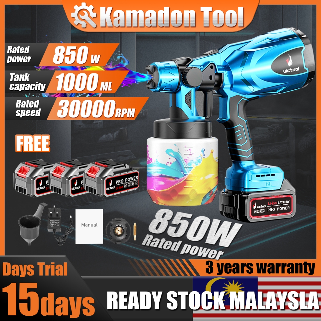 Cordless Electric Spray Gun Portable Paint Sprayer 850W 1000ml ...