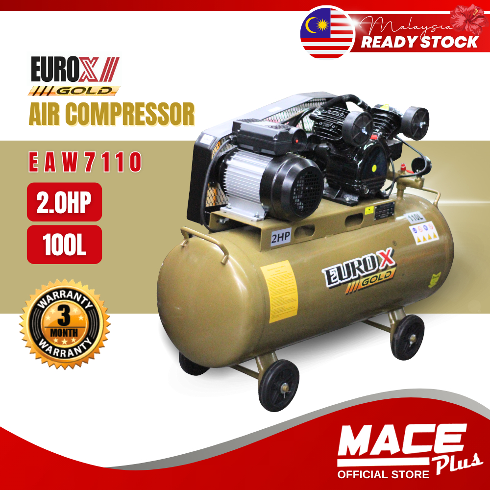 EUROPOWER EAW7110 / EAZ82110 EUROX Air Compressor EUROX 2HP 100Litre ...