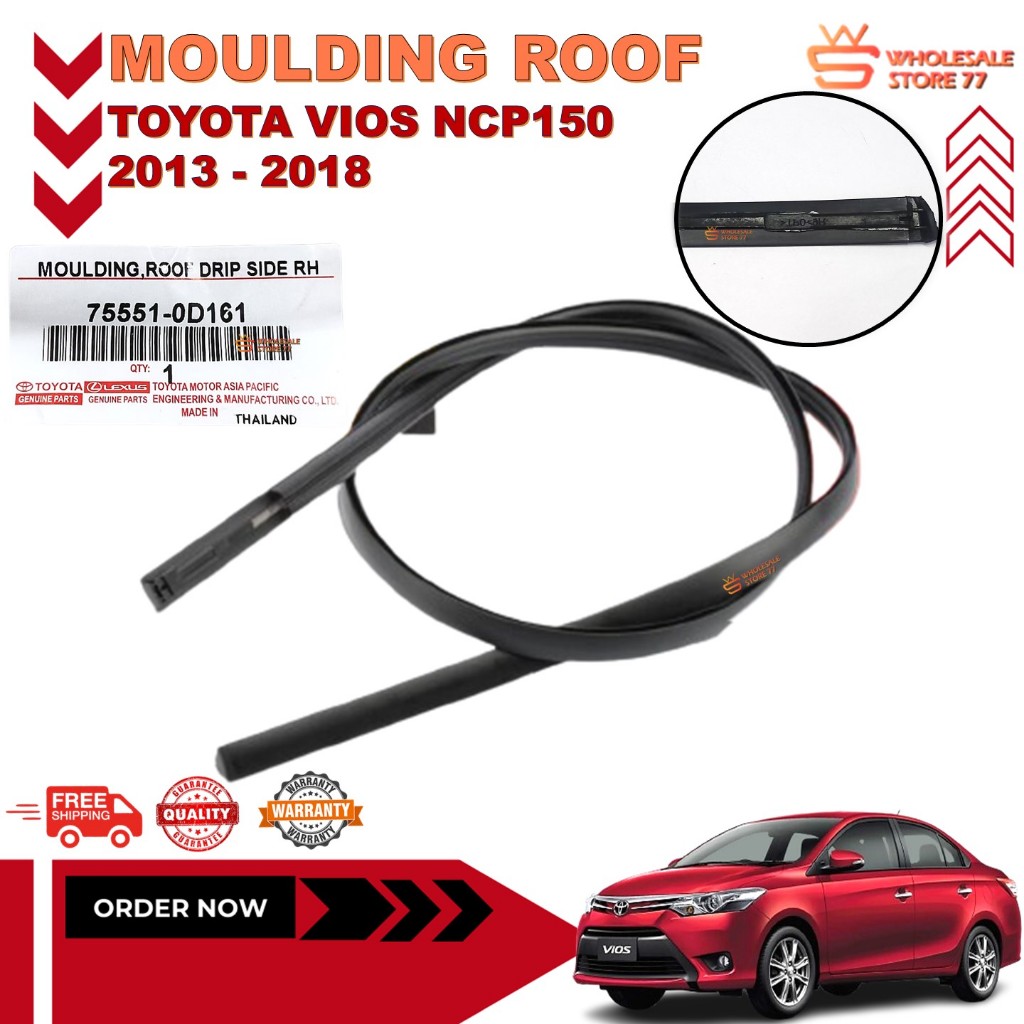 ORIGINAL | Toyota Vios NCP150 2013-2016 ROOF MOULDING LINING RUBBER ...