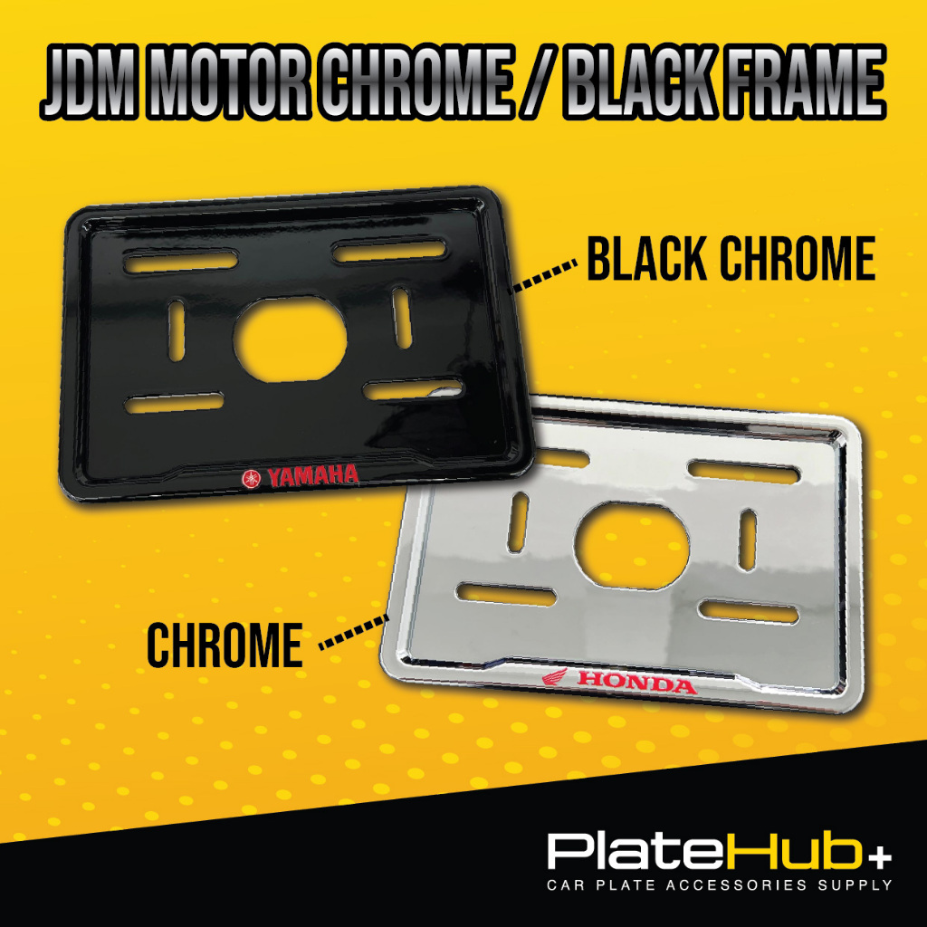 JDM MOTOR CHROME & BLACK FRAME / JDM MOTOR FRAME / BINGKAI MOTOR JDM CHROME & HITAM | Shopee ...