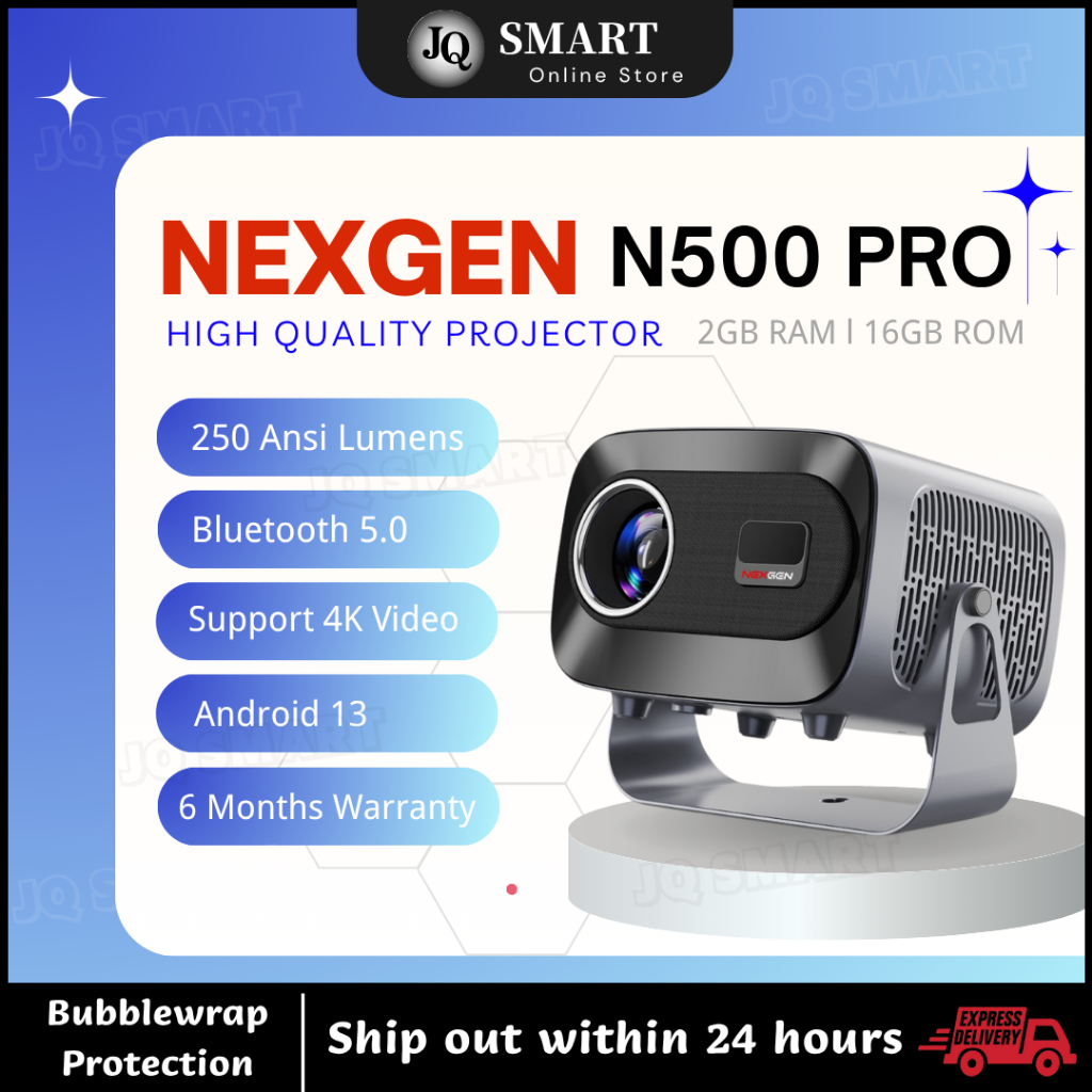 NEXGEN N500 PRO FHD Projector Android 13 with Dual WIFi Band Auto Focus ...