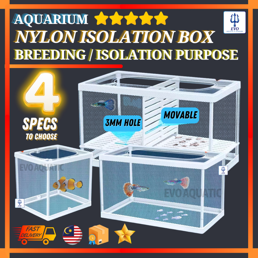 🔥READY STOCK🔥 Aquarium Quarantine Isolation Box Nylon Fish Breeding ...