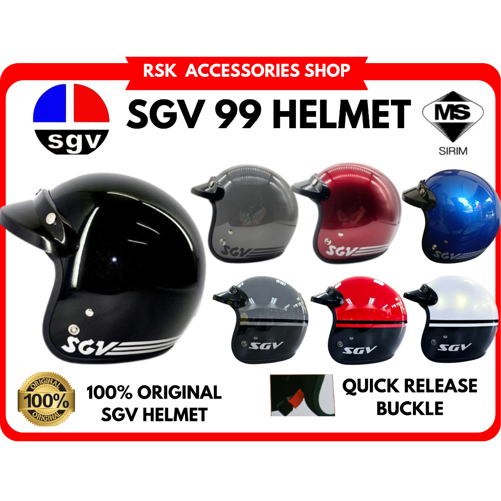 HELMET SGV 99 SGV 2TONE HELMET SGV99 TOPI KELEDAR (3 BUTTON) SIRIM ...