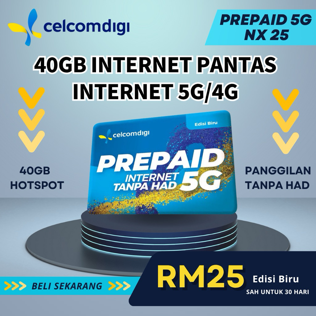 CelcomDigi Prepaid Edisi Biru Celcom simcard 5G CelcomDigi edisi biru ...