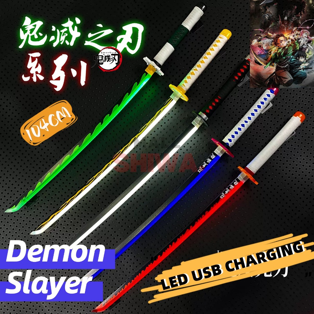 104CM Demon Slayer USB Charging Sword Japanese Anime Cosplay Sword Toy ...