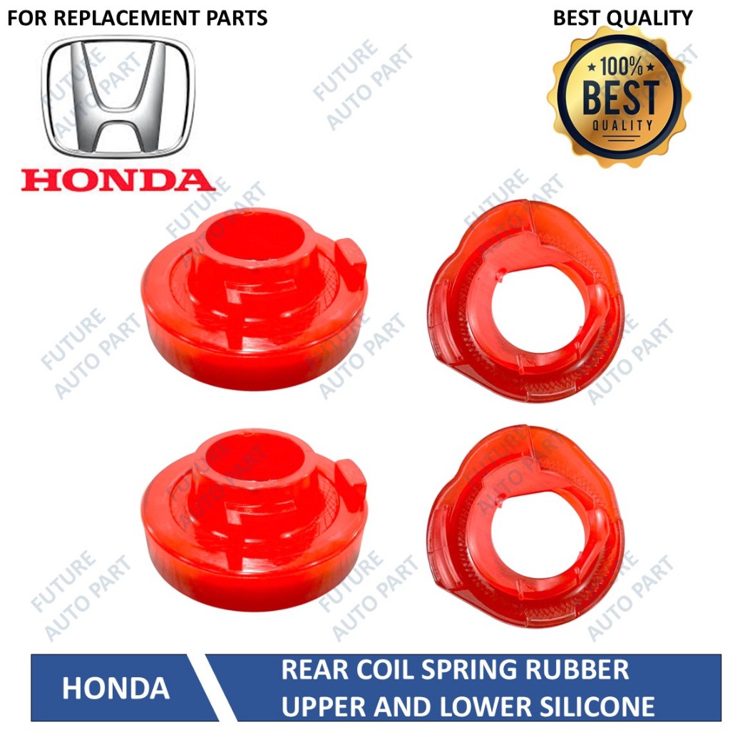 RED SILICONE REAR COIL SPRING RUBBER UPPER AND LOWER - HONDA CITY TMO ...