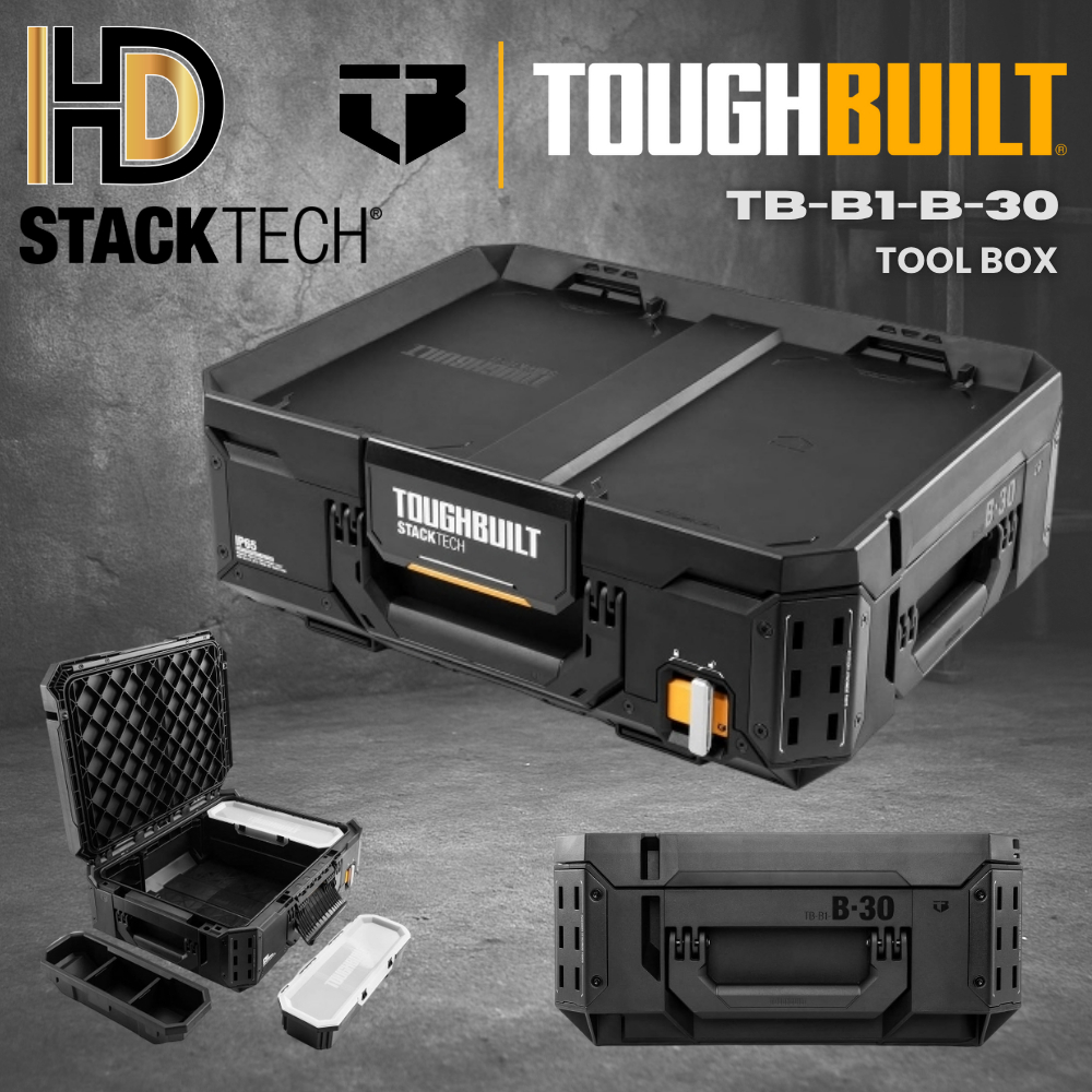 TOUGHBUILT STACKTECH Tool Box / Heavy Duty Medium STACKTECH Tool Box ...