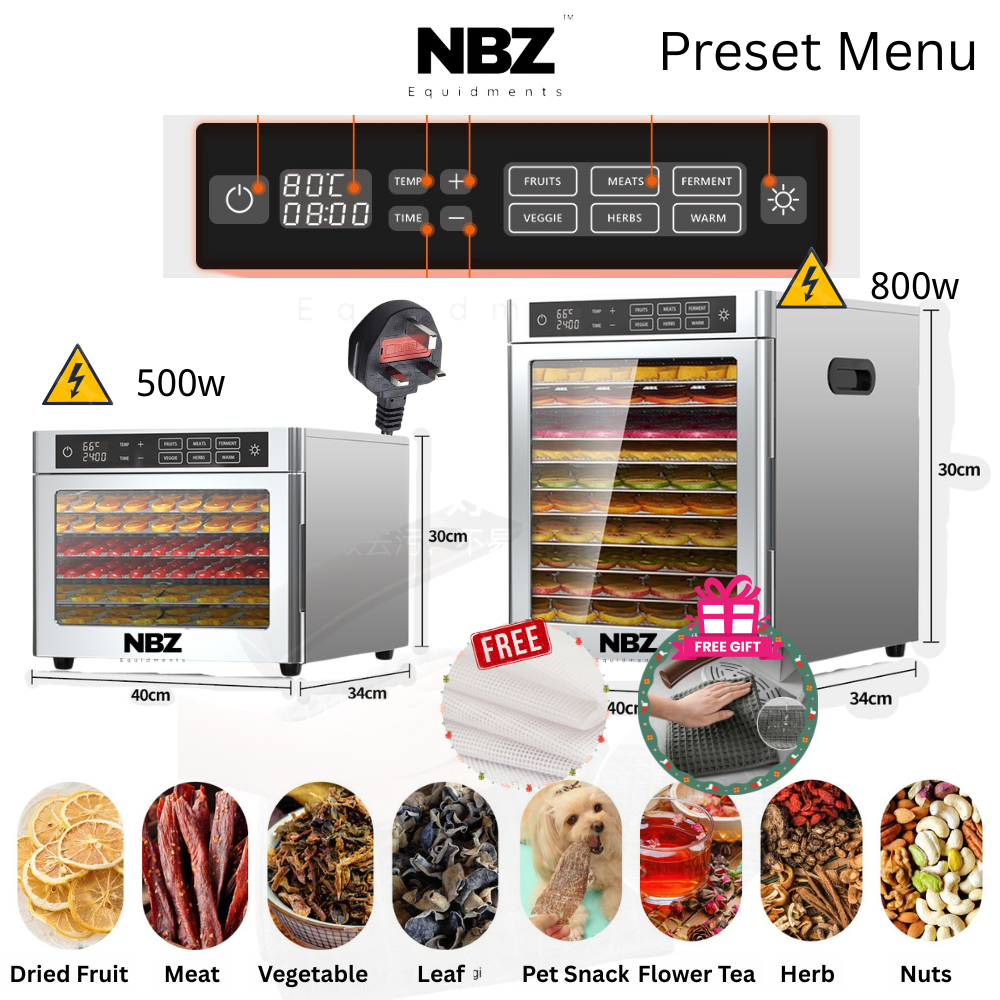 NBZ 10 Tray Food Dehydrator Machine Food Dryer Dehydrator Dehydrated ...