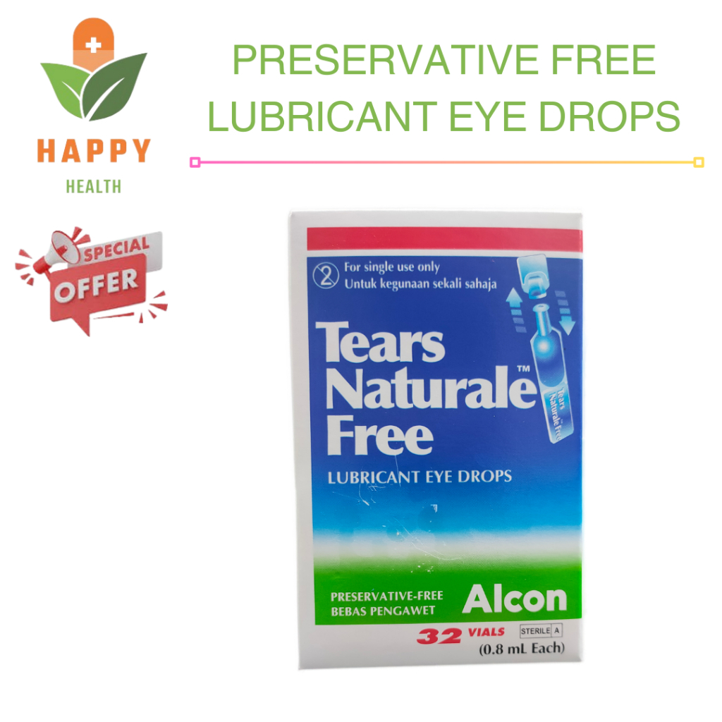 [ Exp 6/2027 ] Alcon Tears Naturale Free Preservative Free ( 32 Vials X ...