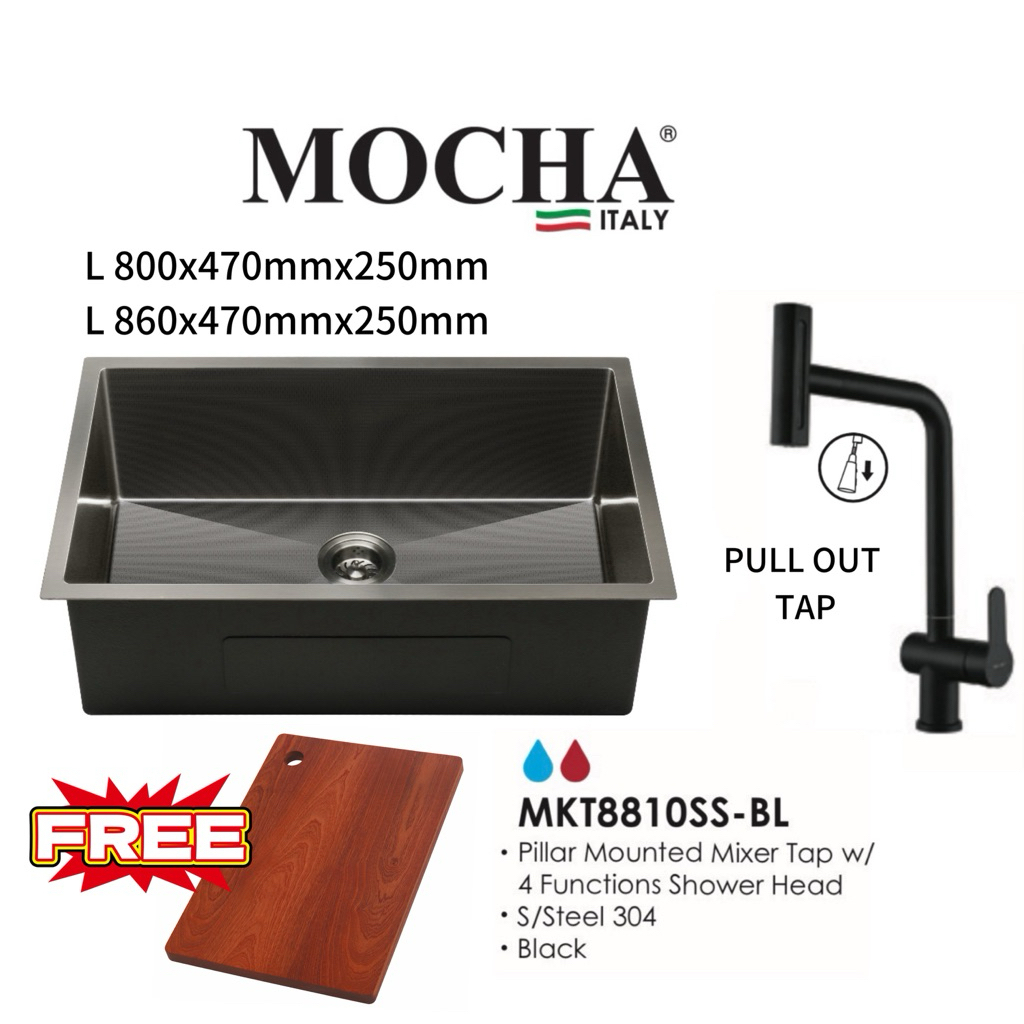 MOCHA STAINLESS STEEL HONEYCOMB KITCHEN SINK WITH KITCHEN TAP MKS9140 ...