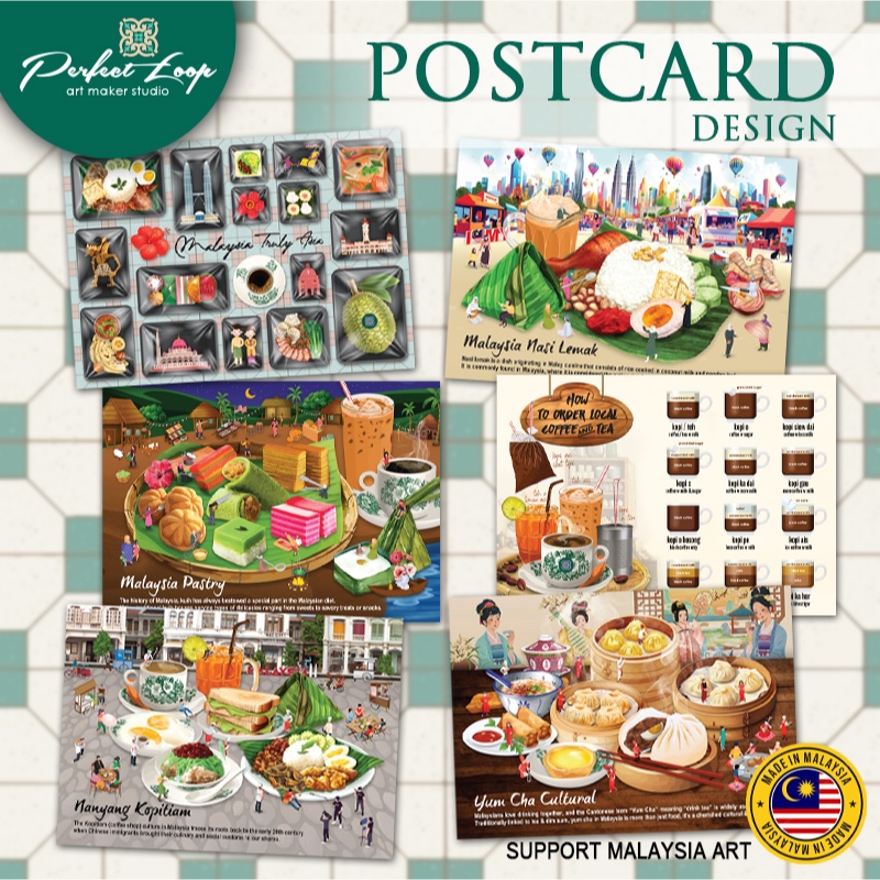 Postcard Design Malaysia Traditional Food Miniature (Poskad Malaysia ...