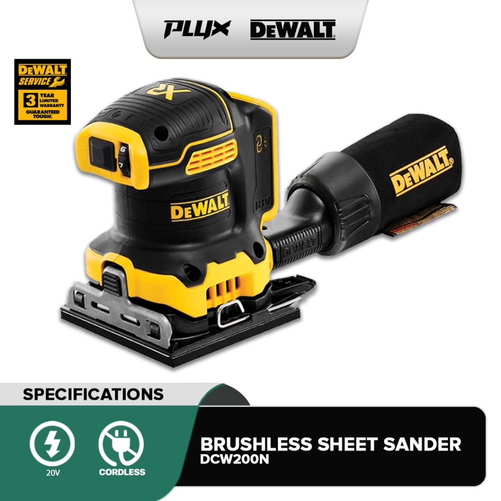 DeWALT 18V DCW200 1/4 SHEET CORDLESS PALM SANDER DCW200N-XJ | Shopee ...