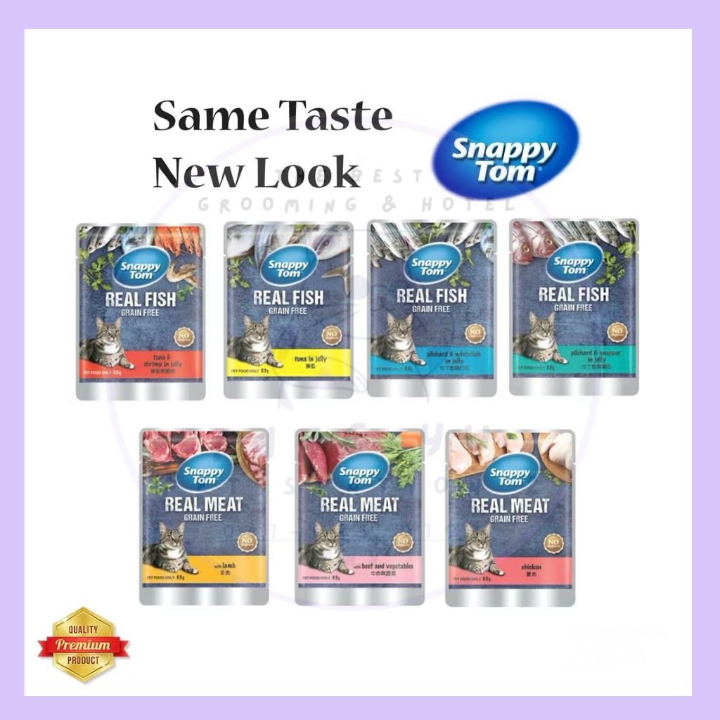 1box(12pcs) Snappy Tom Pouch 85g / Snappy Tom Makanan Wet Food Dlm ...