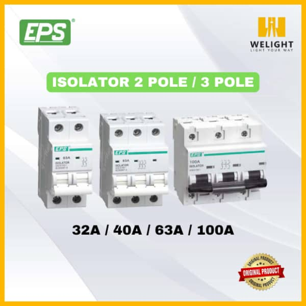 EPS ISOLATOR 32A 40A 63A 100A 2POLE 3POLE MAIN SWITCH CIRCUIT BREAKER | Shopee Malaysia