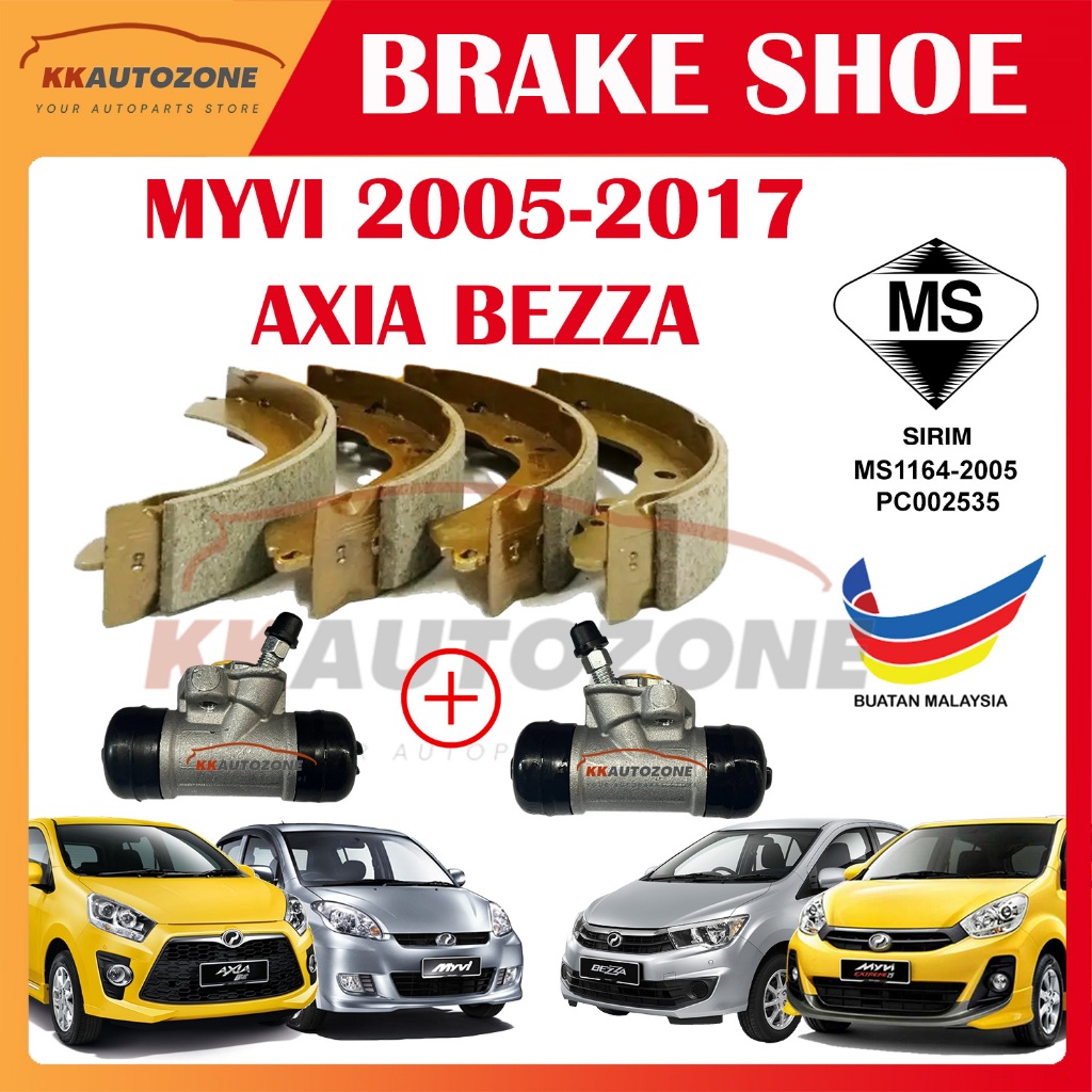 SIRIM certified Perodua Myvi Axia Bezza Rear Brake Shoe Brake Lining ...