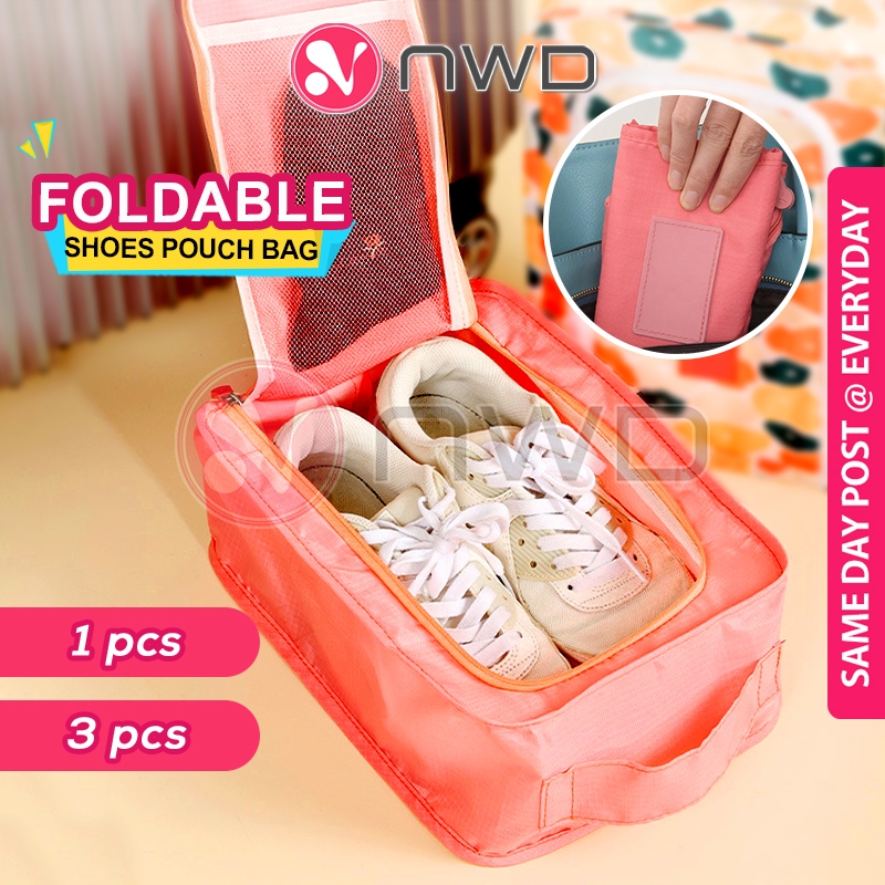 𝗧𝗥𝗔𝗩𝗘𝗟 𝗧𝗜𝗗𝗬 》 Foldable Travel Shoes Pouch Bag Waterproof Storage Sport ...
