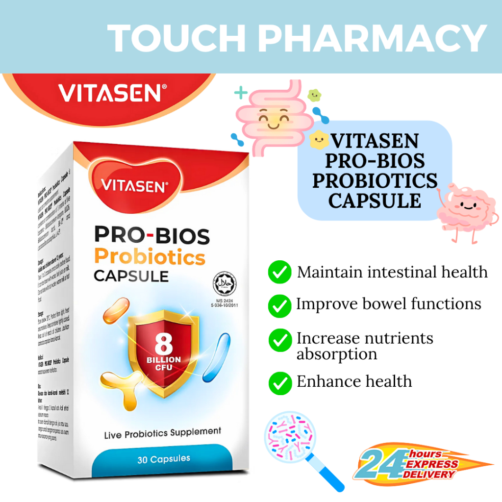 VITASEN PRO-BIOS Probiotics Capsule 30‘s/BOX (Probiotik For Digestion ...