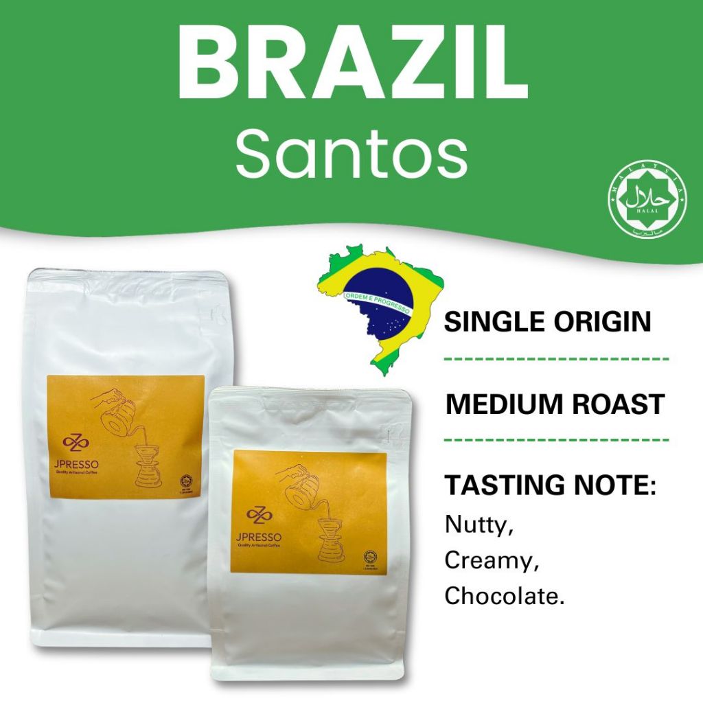 JPRESSO Brazil Santos Arabica Coffee Bean | Premium Single Origin ...
