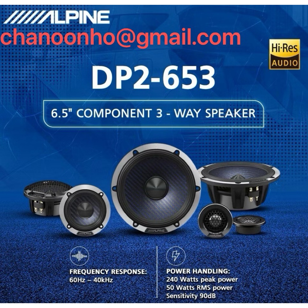 ALPINE DP2 653 - DP2 Series Hi-Res Audio 3-Way Component Car Speaker ...
