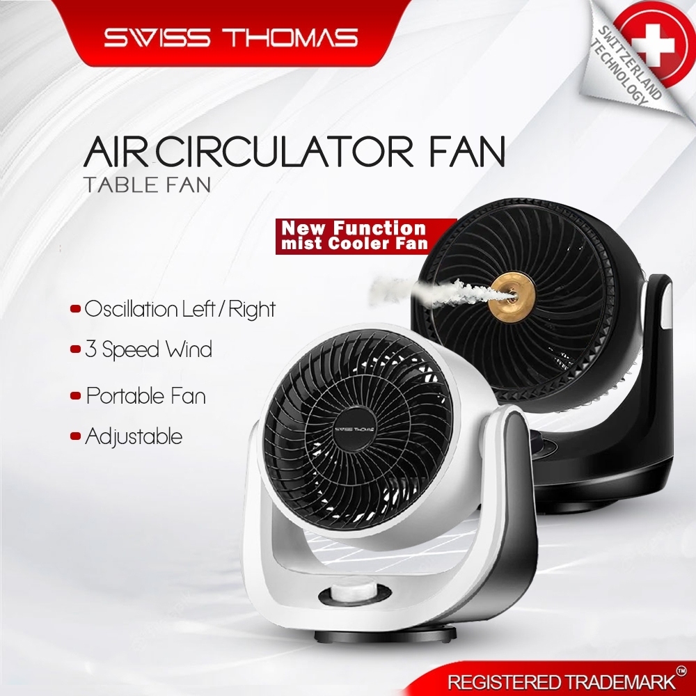 Swiss Thomas 3-Speed Portable Air Circulating Table Fan – Lightweight ...