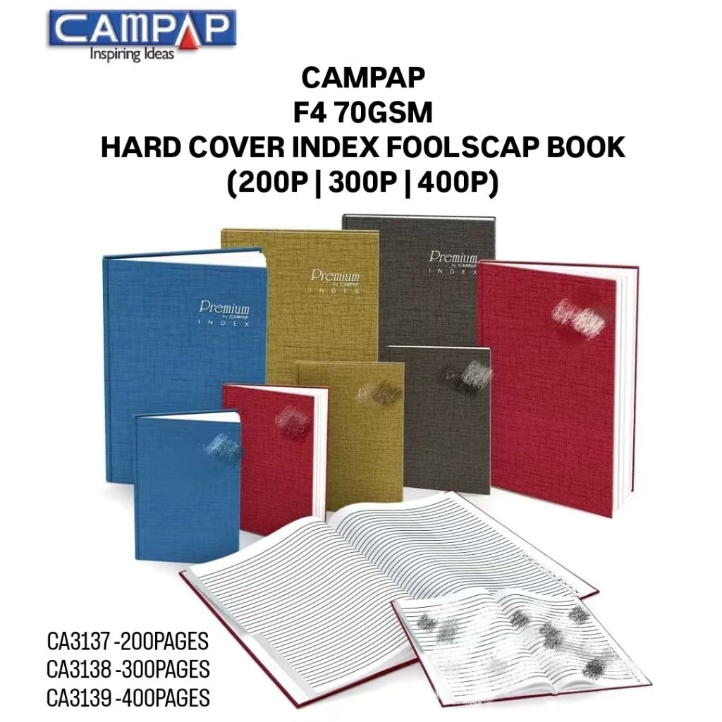 CAMPAP F4 70GSM Hard Cover Alphabet Index Foolscap Book | 厚皮索引簿 ...