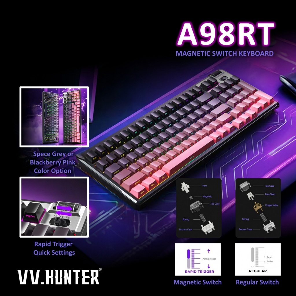 VV.Hunter A98RT Magnetic Switch Mechanical Gaming Keyboard | Shopee ...