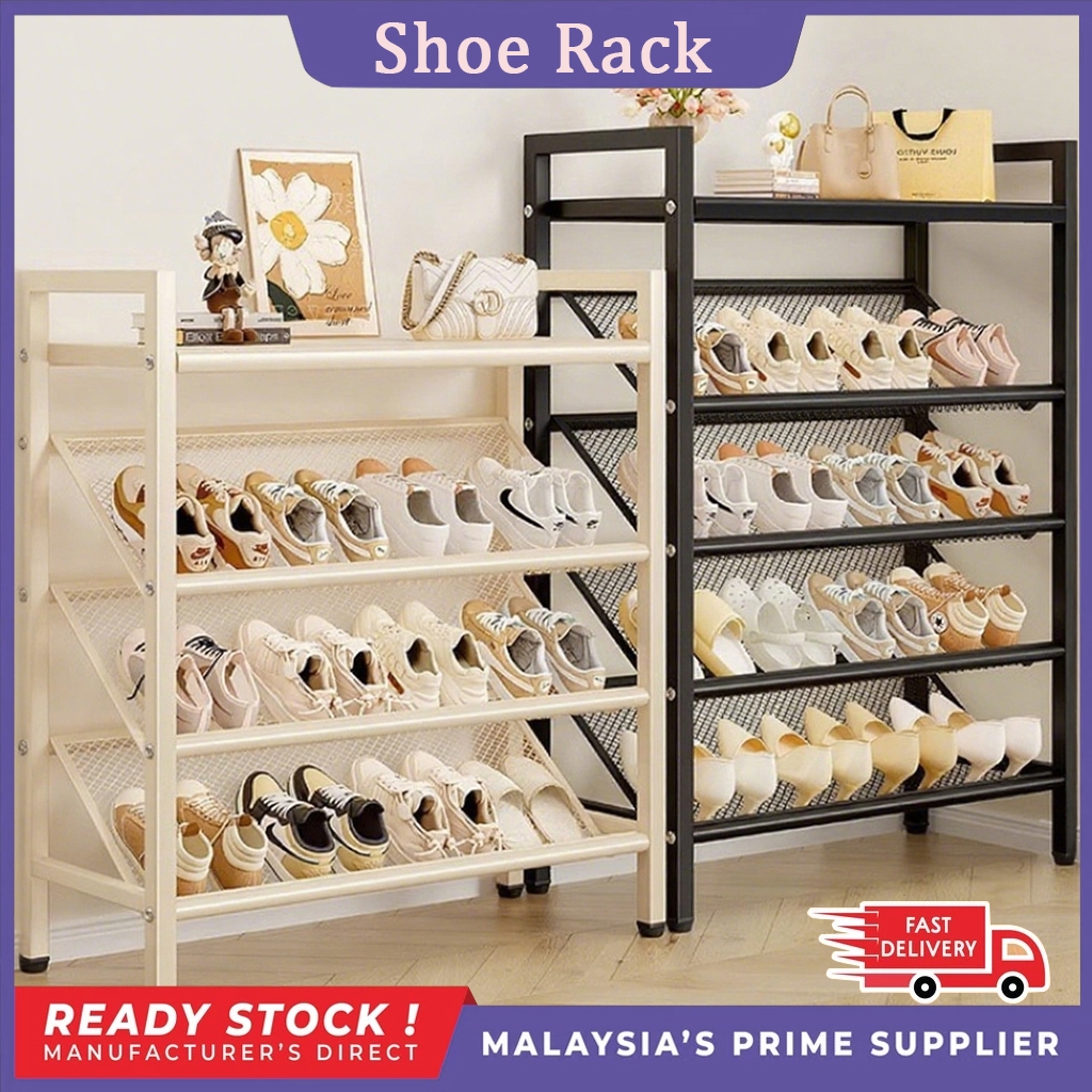 【Happyqy】Shoe Rack Rak Kasut 5 Layers 70/90cm Storage Shelf Shoe Shelf ...