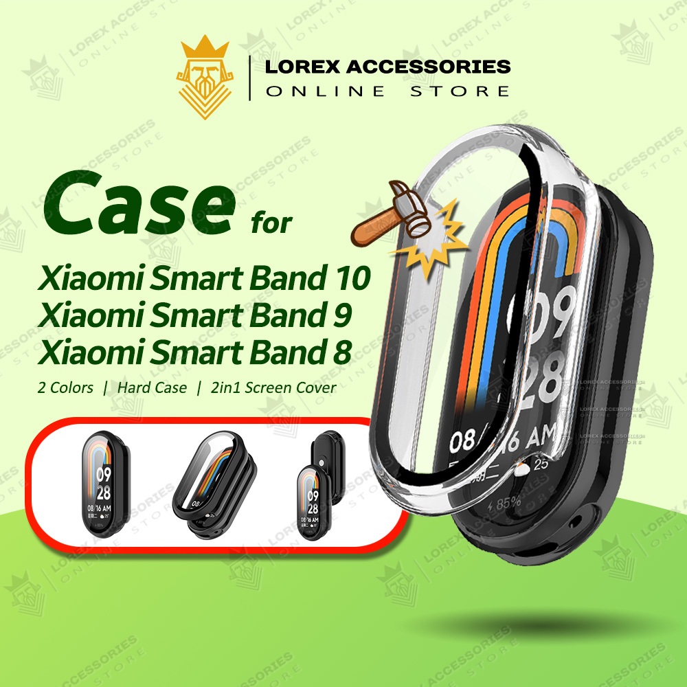 Case for Xiaomi Smart Band 10 9 8 (miband), 2in1 Hard Screen Cover, PC ...