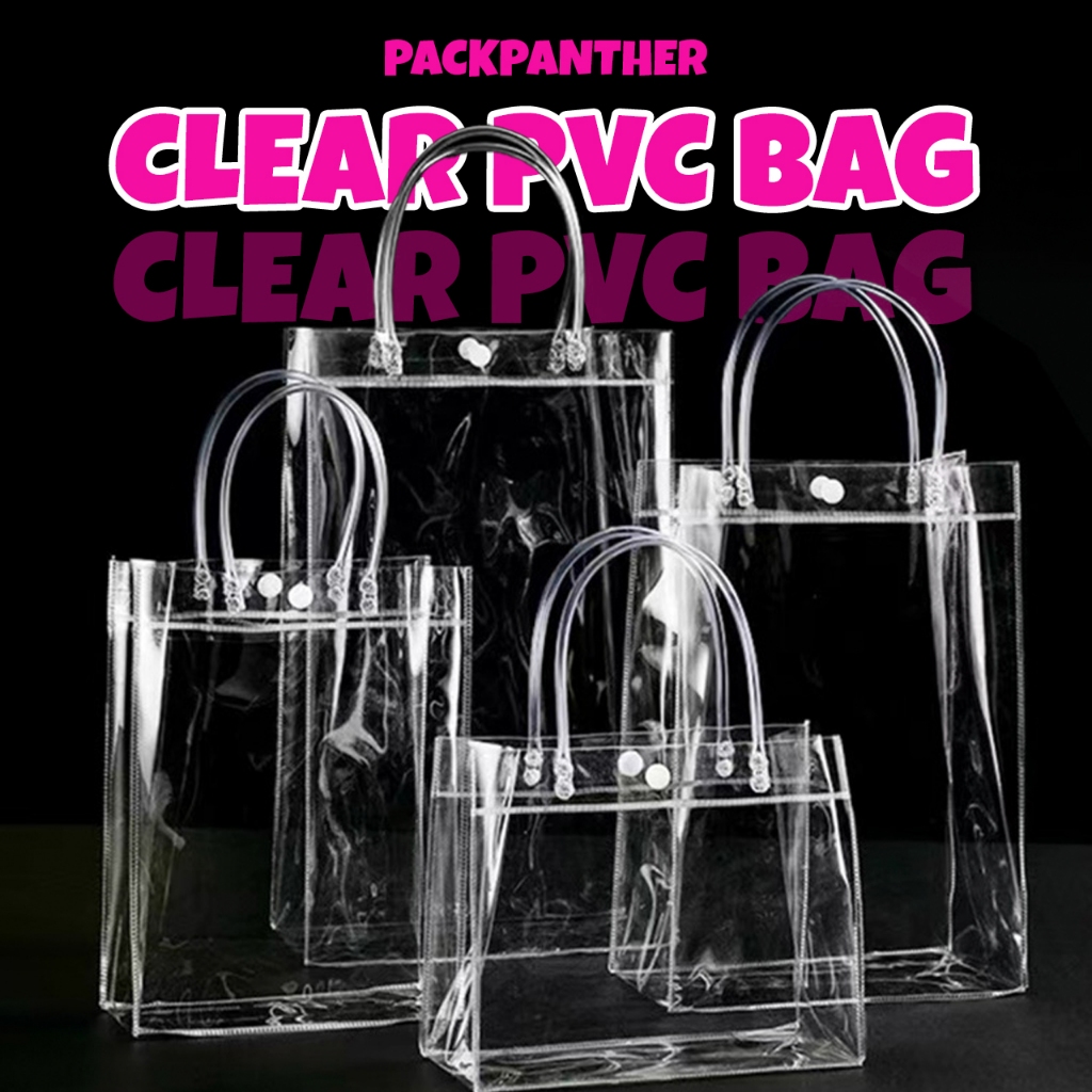 PACKPANTHER PVC Tote Bag Goodies Plastik Transparent Plastic Bag Clear ...