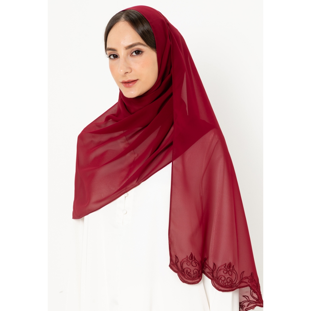 Kashkha Georgette 2-Side Scallop Shawl | Shopee Malaysia