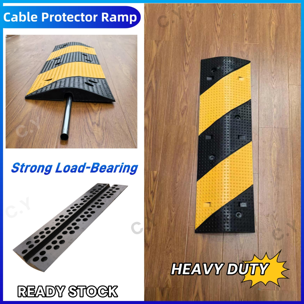 Cable Pipe Protector Cover Heavy Duty Rubber Speed Bump Cable Ramp Hump ...