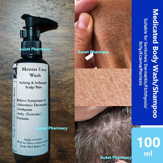 Mentar Urea Scalp Shampoo/Body Wash 100mL-Relieve Seborrheic Dermatitis ...