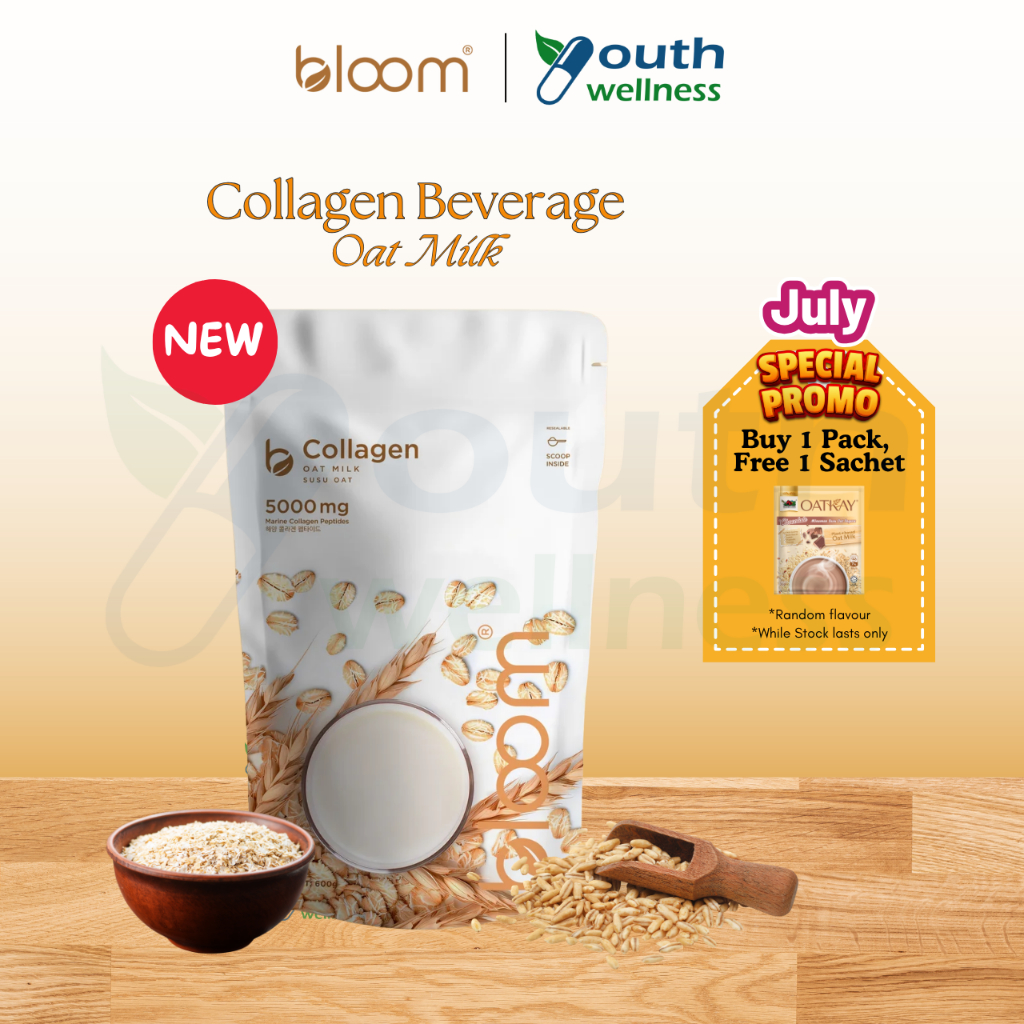 Bloom Collagen Oat Milk with 5000mg Marine Collagen Peptides (600g ...