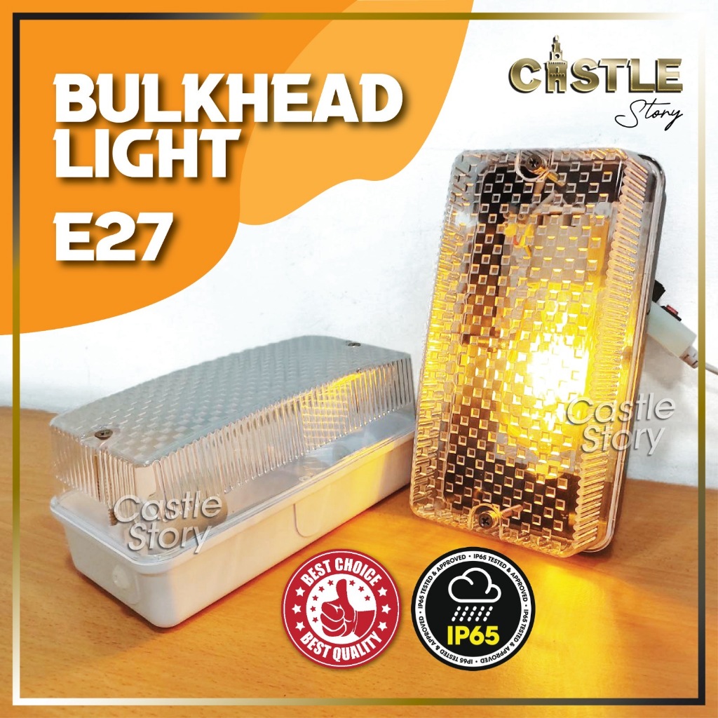 Bulkhead Lighting E27 Rectangle Polycarbonate Bulkhead light Fitting ...