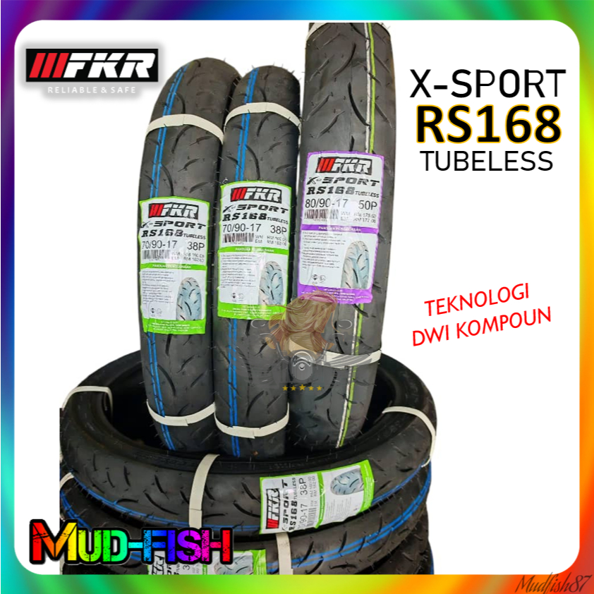 TAYAR MOTORSIKAL RS168 DWI COMPOUND TUBELESS TYRE 70/90-17 | 80/90-17 ...