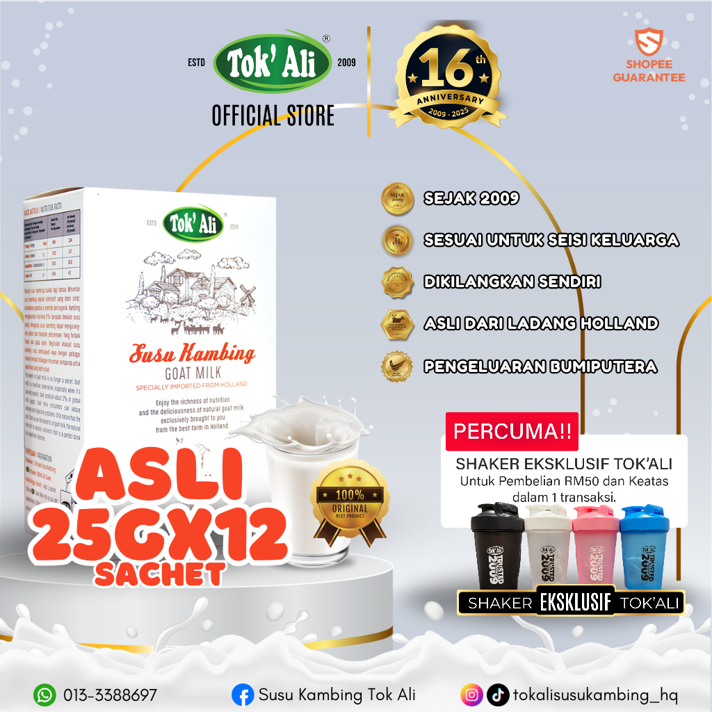 TOK' ALI SUSU KAMBING ASLI 25g x 12 Stik | Shopee Malaysia
