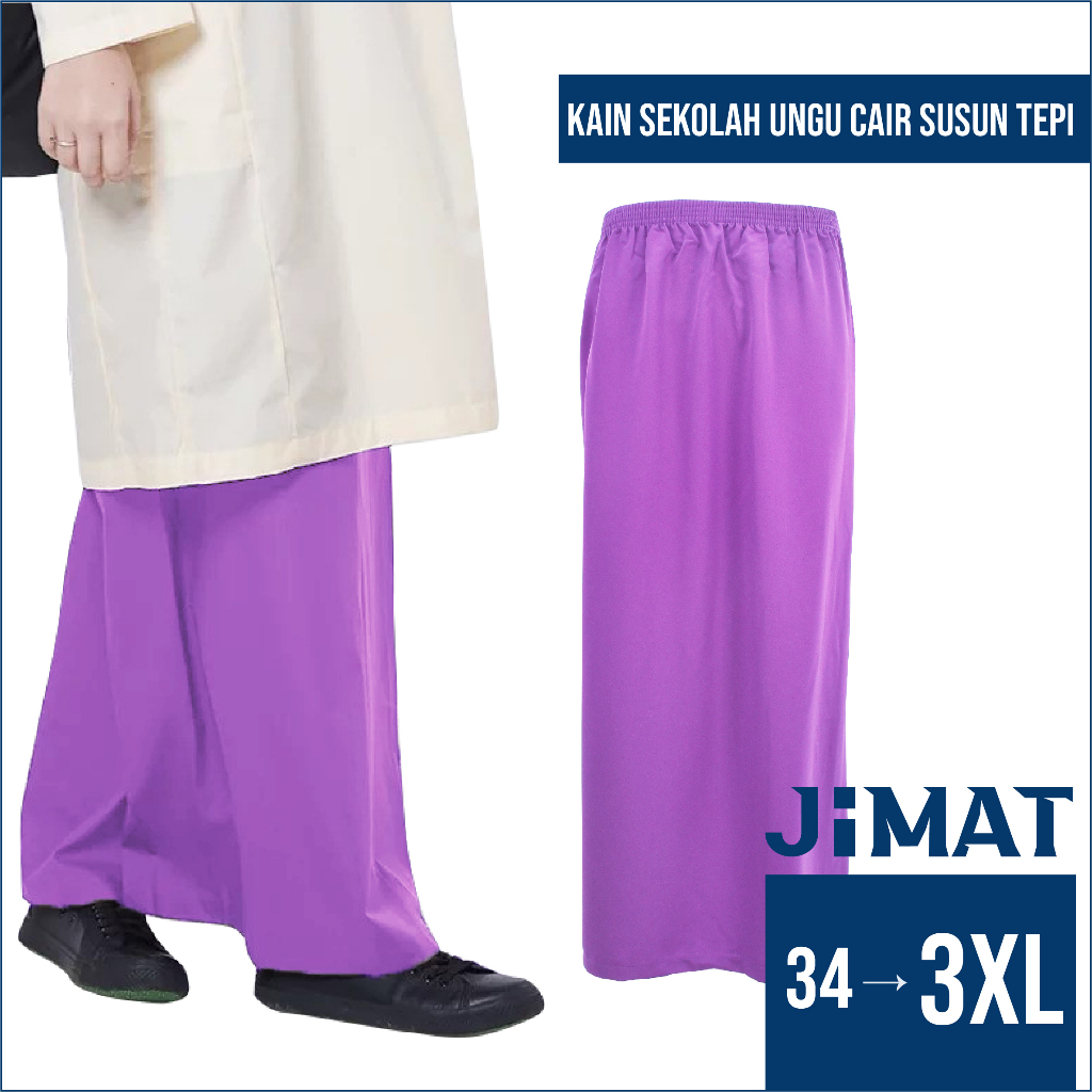 Kain Kurung Ungu Cair Sekolah Licin Susun Tepi | Baju Sekolah Agama ...