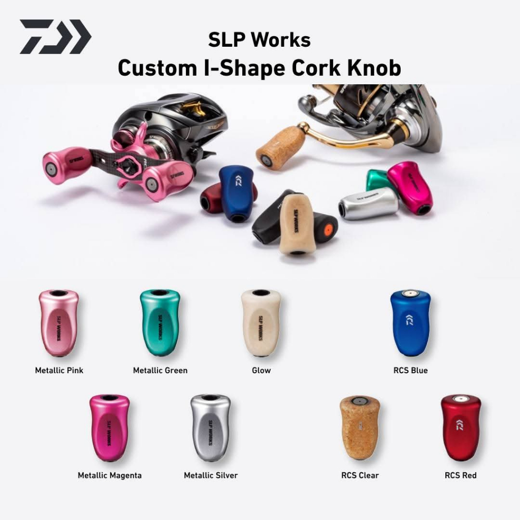 DAIWA ORIGNAL SLP WORKS CUSTOM HANDLE KNOBS I-SHAPE CORK ZAION RCS KNOB ...