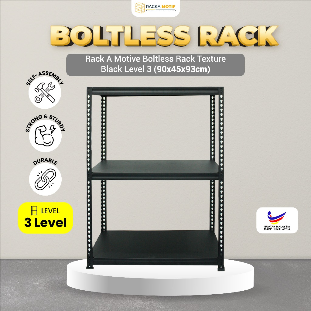 Rack A Motive Boltless Rack Texture Black Level 3 Boltless Rack Storage ...