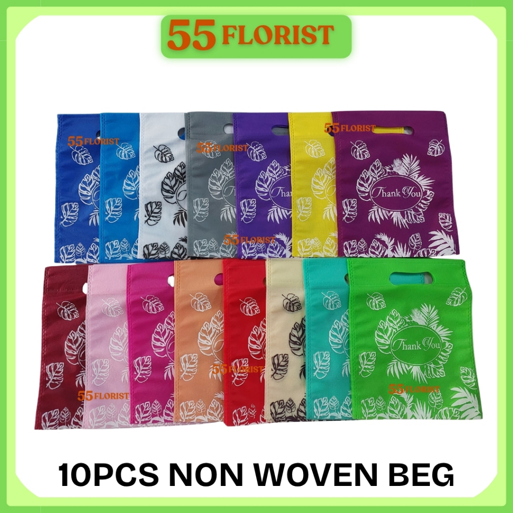 10 PCS NON WOVEN BAG BEG KAIN DOORGIFT GOODIES WEDDING GIFT KAHWIN ...