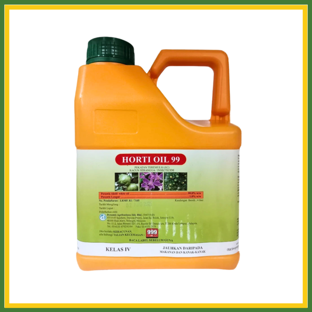 HORTI OIL 99 4 Liter White Oil 99% Insecticide For Mealybug Racun ...