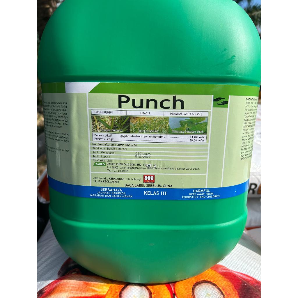 20L Zagro Punch weed killer Glyphosate 41% ( racun rumput racun lalang ...